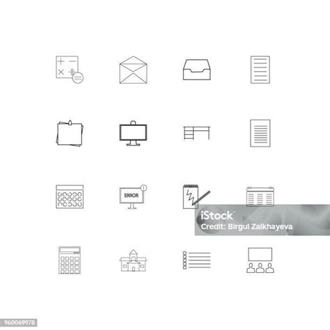 비즈니스 및 선형 얇은 아이콘 설정합니다 간단한 벡터 아이콘 설명 0명에 대한 스톡 벡터 아트 및 기타 이미지 0명 계산기 달력 Istock