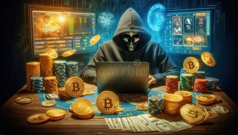 A Hacker In A Black Hoodie And Mask Is Sitting At A Table Using A