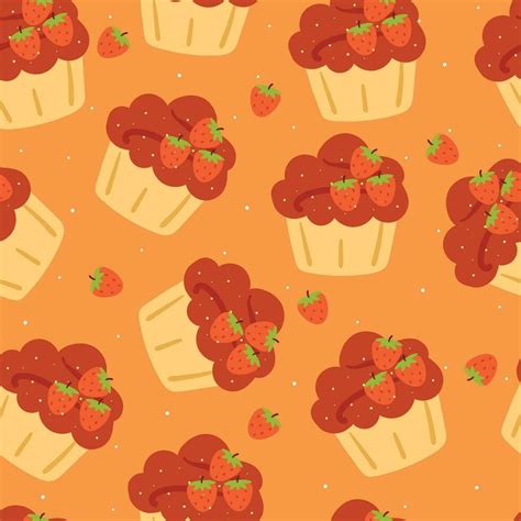 Cute Cupcake Backgrounds Cute Lovely Cartoon Cupcakes Seamless Vector