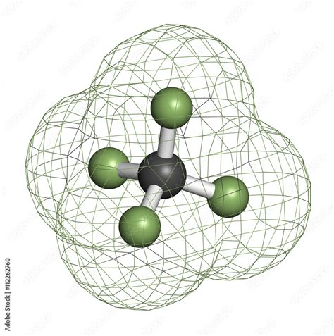 Tetrafluoromethane Carbon Tetrafluoride Cf4 Greenhouse Gas Molecule 3d Rendering Stock