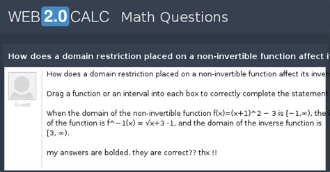 View Question How Does A Domain Restriction Placed On A Non
