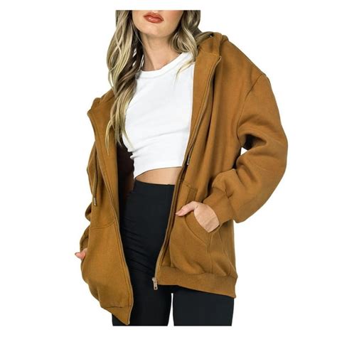 Labakihah Hoodies For Women Womens Oversized Zip Up Hoodie Baggy Loose