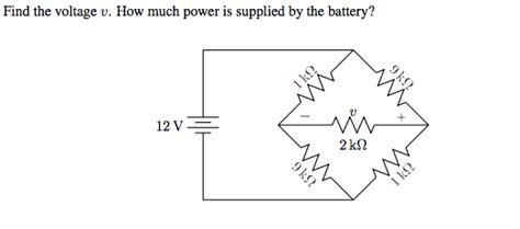 Solved Find The Voltage V How Much Power Is Supplied By The Chegg Com