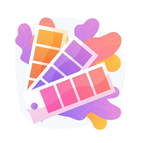 색상 견본 팔레트 페인트 샘플 팬 인테리어 디자인 색상 스펙트럼 스케일 그래픽 디자이너 가이드 흰색 배경에 고립 된 클립 아트입니다 무료 벡터