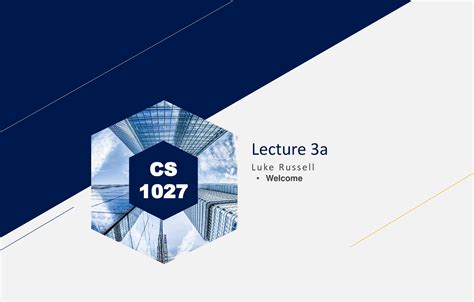 CS 1027 Lect3a Variable Scope Lecture 3a CS L U K E R U S S E L L