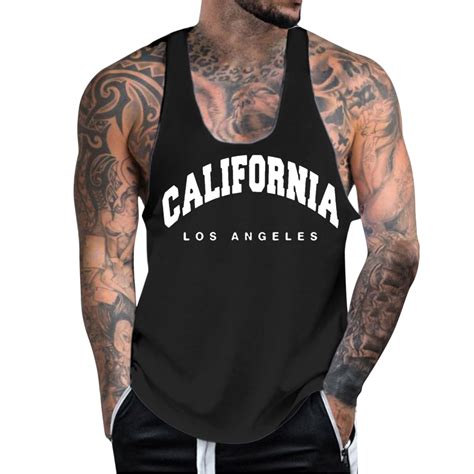 Cathalem Men Tank Tops Gym Mens Workout Tank Tops Bodybuilding Muscle Cut Off T Shirt