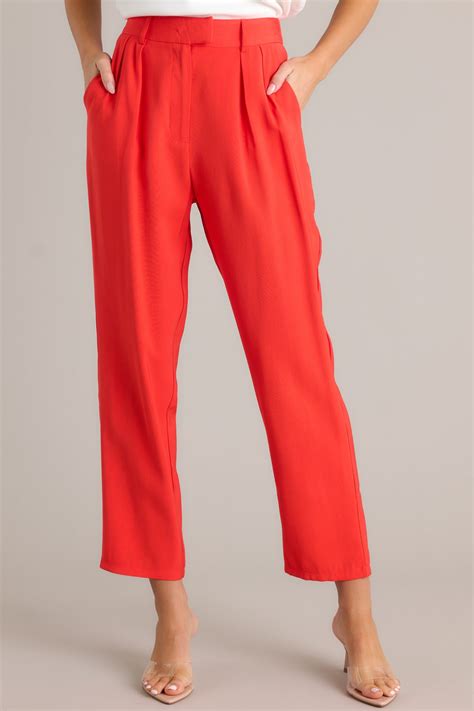 Office Appropriate Tomato Red Pants All Pants Red Dress
