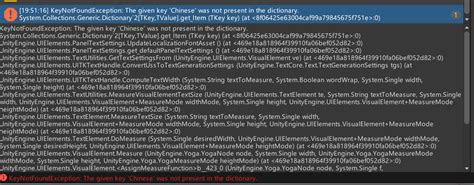 Keynotfoundexception The Given Key Chinese Was Not Present In The