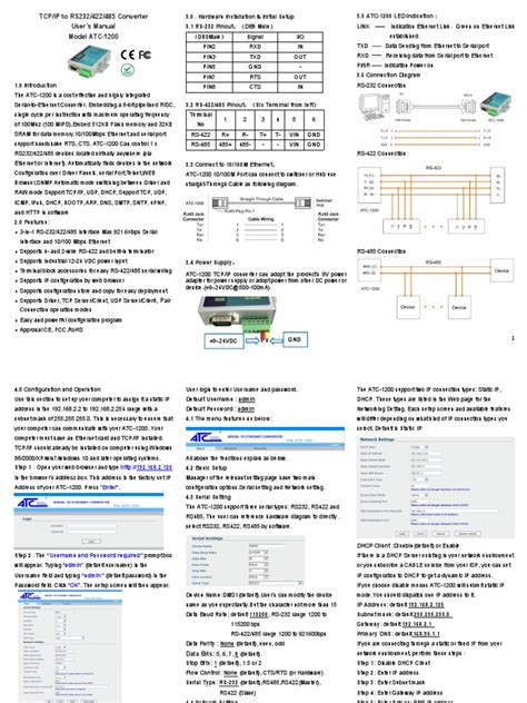 Atc 1200 Users Manual V10 Pdf Port Computer Networking