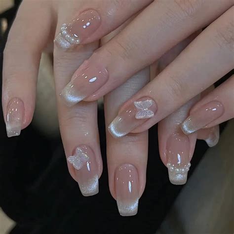 Lilynail玲珑猫眼极光蝴蝶手工穿戴甲高级感定制美甲贴片温柔显白 虎窝淘