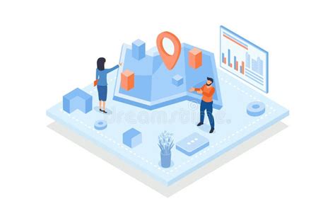 Conceptual Template With People Looking At City Map With Buildings