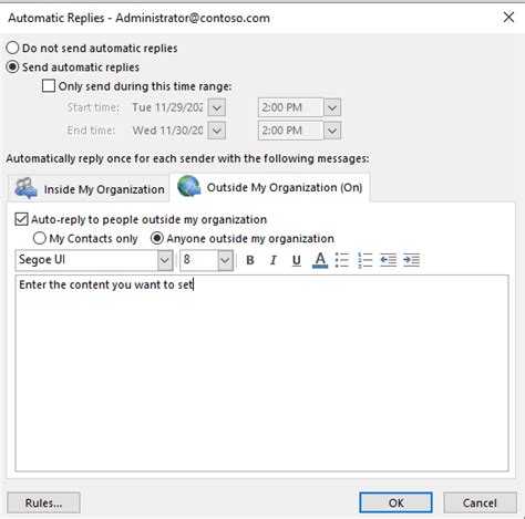 Outlook Automatic Replies Issue Microsoft Qanda