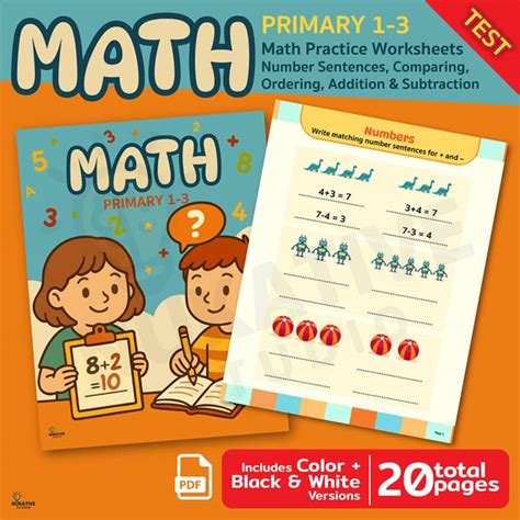 Math Practice Worksheets Basic Addition And Subtraction Elementary Grades