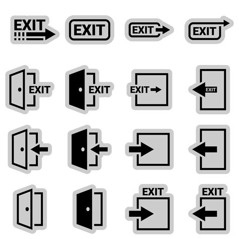 Icons For Theme Entrance Exit Door Vector Icon Set White Background 6819116 Vector Art At