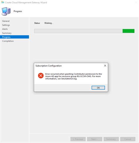 Setup Wizard Of Cmg Fails At The End System Center Configuration