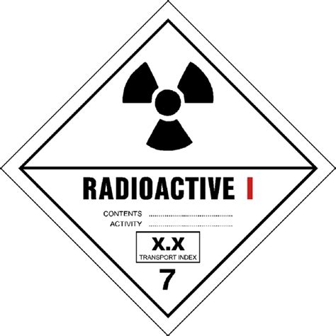 Class 7 Radioactive Materials I With Custom Un Number Box Tdg Placar Western Safety Sign