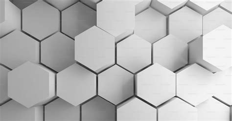 전면 벽에 육각형 패턴이 있는 추상 흰색 내부 배경 3d 렌더링 그림 사진 Unsplash의 3 차원 이미지