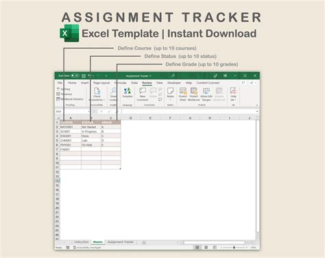 Assignment Tracker Excel Homework Planner Excel Spreadsheet Template Excel Spreadsheet