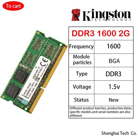 ของแท้ Kingston แรมหน่วยความจําแล็ปท็อป โน้ตบุ๊ก Ddr3 Ddr3l 2gb 4gb 8gb 1066 1333 1600mhz 1 35v
