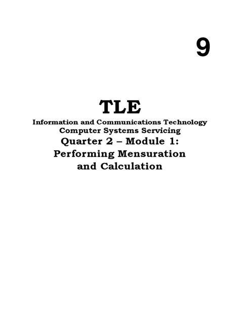 Quarter 2 Module 1 Performing Mensuration And Calculation Pdf Hard Disk Drive Computer