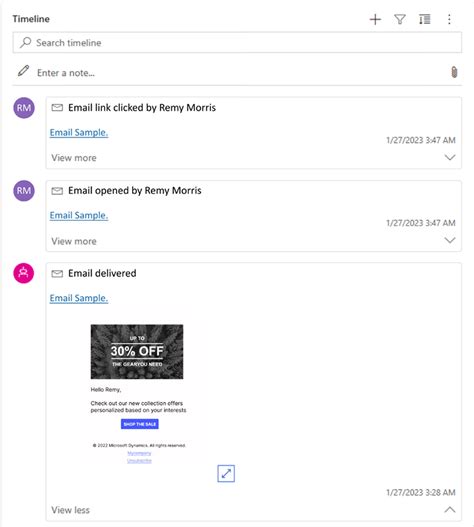 Reference Copies Of Sent Emails In The Interaction Timeline Dynamics 365 Customer Insights