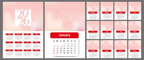 2026년 동안의 월간 세로 달력 템플릿으로 주가 일요일에 시작됩니다 인쇄 벽걸이 달력 디지털 달력을 위한 기업 디자인 레이아웃 A3 A4 A5 형식에 적합합니다 0명에