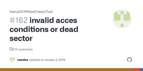 invalid acces conditions or dead sector · issue 162 · ikarus23