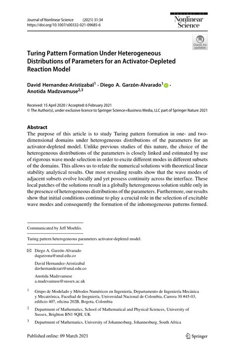 pdf turing pattern formation under heterogeneous distributions of