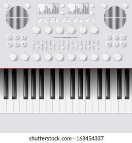 Vector Synthesizer Keys Knobs Buttons Keyboard Stock Vector Royalty Free Shutterstock