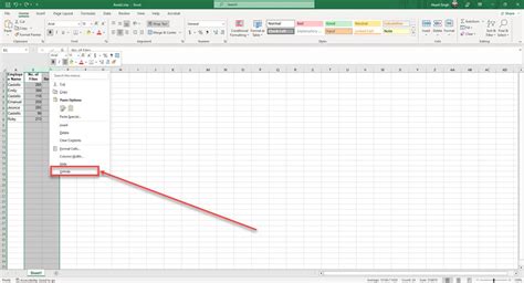 how to hide and unhide columns in excel