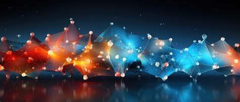 Premium Ai Image Abstract Geometric With Connected Lines And Dots Big Data Visualization