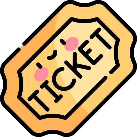 Ticket Kawaii Lineal Color Icon