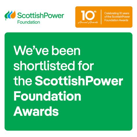 We Have Been Shortlisted For A Scottish Power Foundation Award