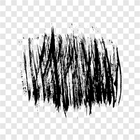 투명 배경에 검은색 브러시 획 프리미엄 벡터