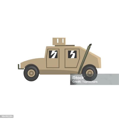 군사 차량 군대 기계 무거운 흰색 배경에 특별 한 전송 벡터 일러스트 레이 션 0명에 대한 스톡 벡터 아트 및 기타 이미지