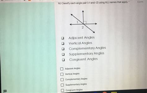 Solved Points Classify Each Angle Pair