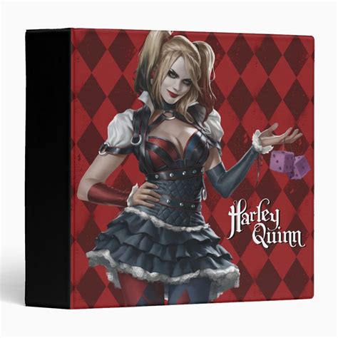 Harley Quinn With Fuzzy Dice Binder Zazzle Harley Quinn Harley