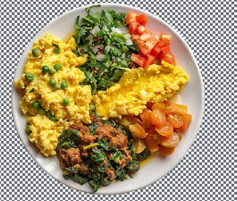 Premium Psd Tasty Beyaynetu Ethiopian Scrambled Eggs Isolated On