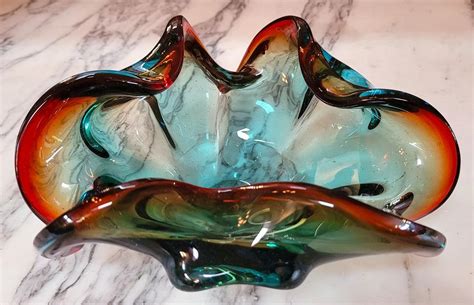 Mid Century Murano Art Glass Shell Bowl For Sale At 1stdibs