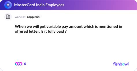 When We Will Get Variable Pay Amount Which Is Ment Fishbowl