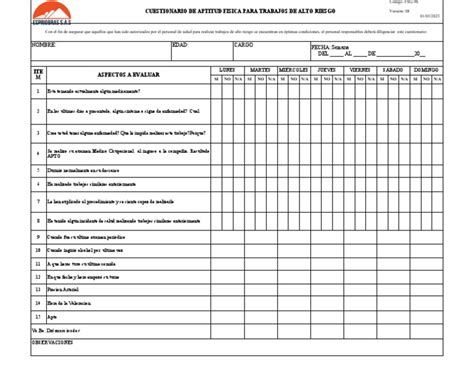 Fsg 96 Pruebas De Aptitud Para Trabajos Especiales Pdf Salud Pública Ciencias De La Salud