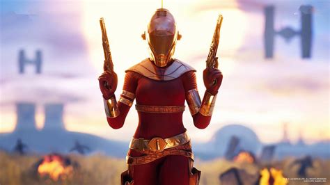 《星球大战9 Starwarstheriseofskywalker》金红色紧身连体衣双枪4k高清壁纸 千叶网
