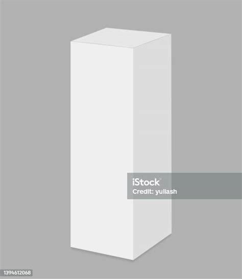 수직 흰색 상자 모형 벡터 3d 현실적인 회색 배경에 닫힌 종이 포장 빈 템플릿입니다 설계에 대한 준비 Eps10 상자에 대한 스톡 벡터 아트 및 기타 이미지 Istock