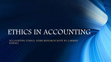 Ethics In Accounting Pptx