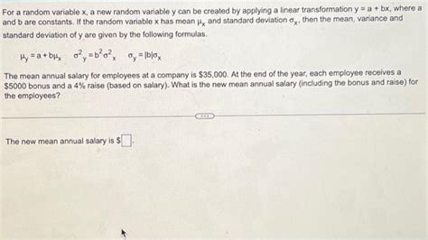 Solved For A Random Variable X A New Random Variable Y Can Chegg Com