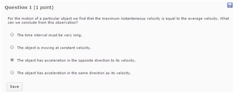Solved For The Motion Of A Particular Object We Find That Chegg Com