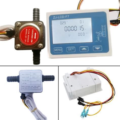 DC V Flowmeter LPM LCD Digital Fuel Oil Flow Meter With Mm Gasoline Gear Flow Sensor