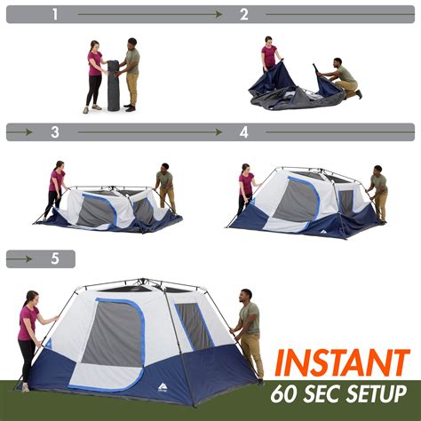 Ozark Trail 10 X 9 6 Person Instant Cabin Tent With Led Lighted Hub