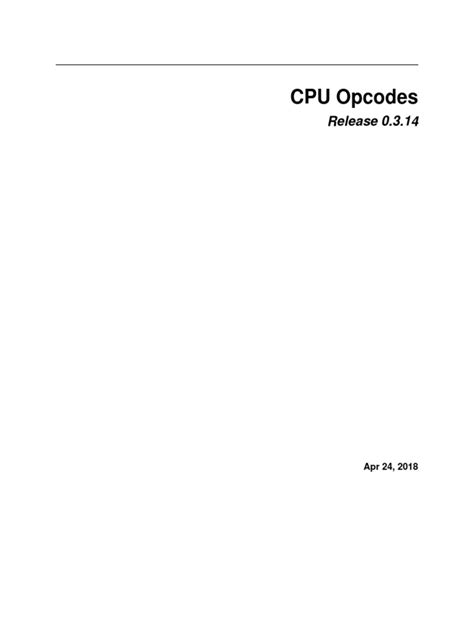 Op Codes Pdf Assembly Language Parallel Computing