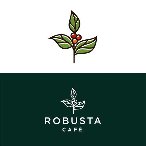 Coffee Bean Tree With Leaf Plant Branch Minimal Logo Vector With Simple